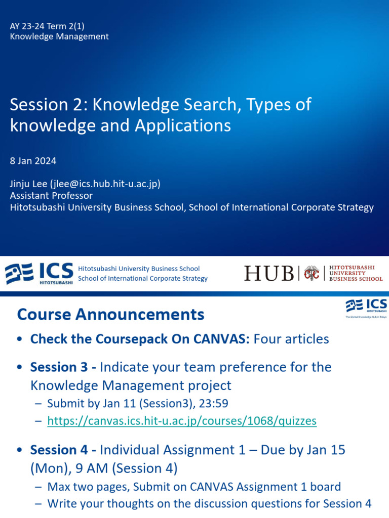 Ay23 24 Mba KM Session 2 | PDF