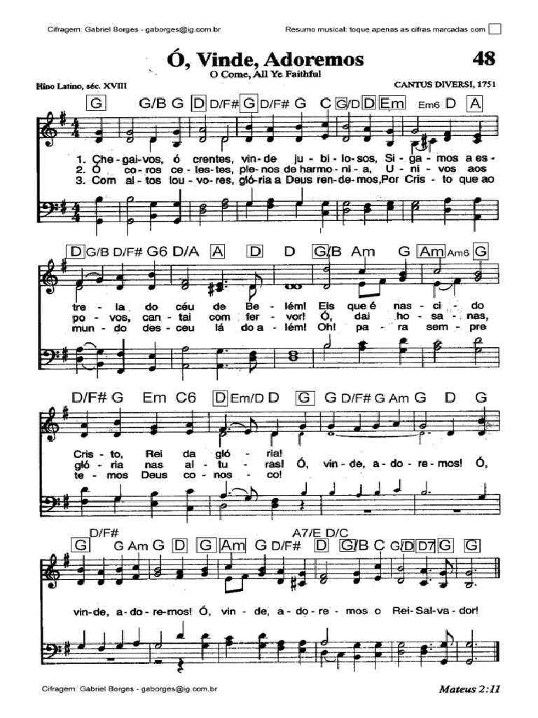 Ó Vinde Adoremos | PDF