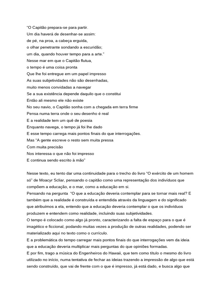 "O Capitão Prepara-Se para Partir | PDF