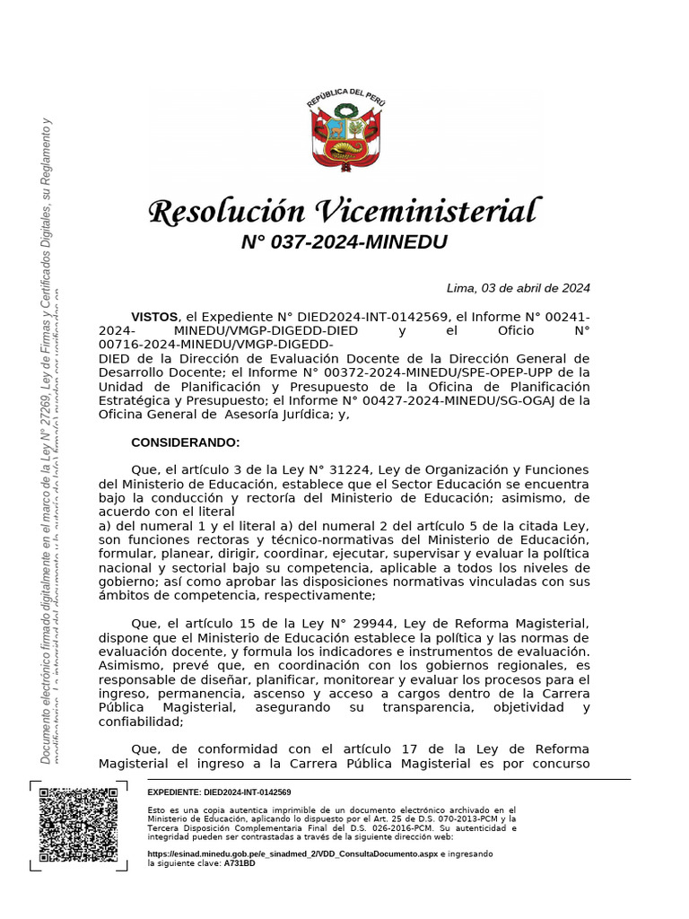 1171232863220240405_8916_RVM_N°_037-2024-MINEDU | PDF