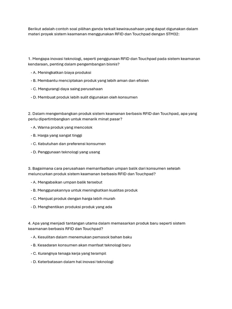 Soal UTS Pilgan | PDF