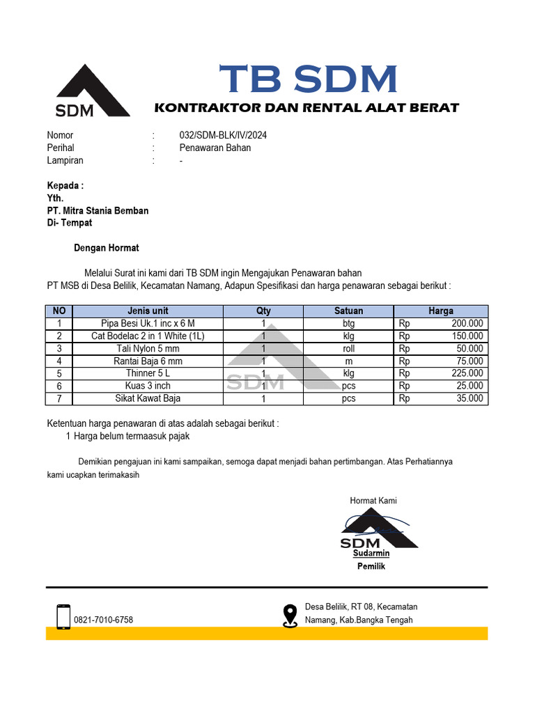 penawaran msb 8 | PDF