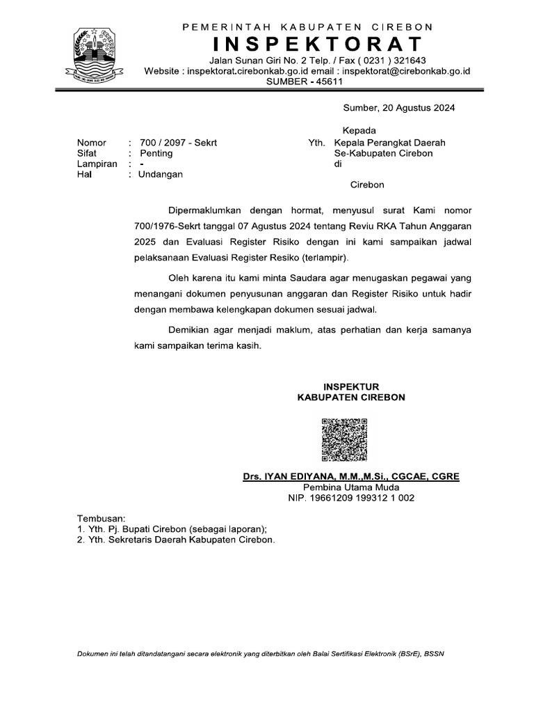 Surat Jadwal Reviu RR | PDF