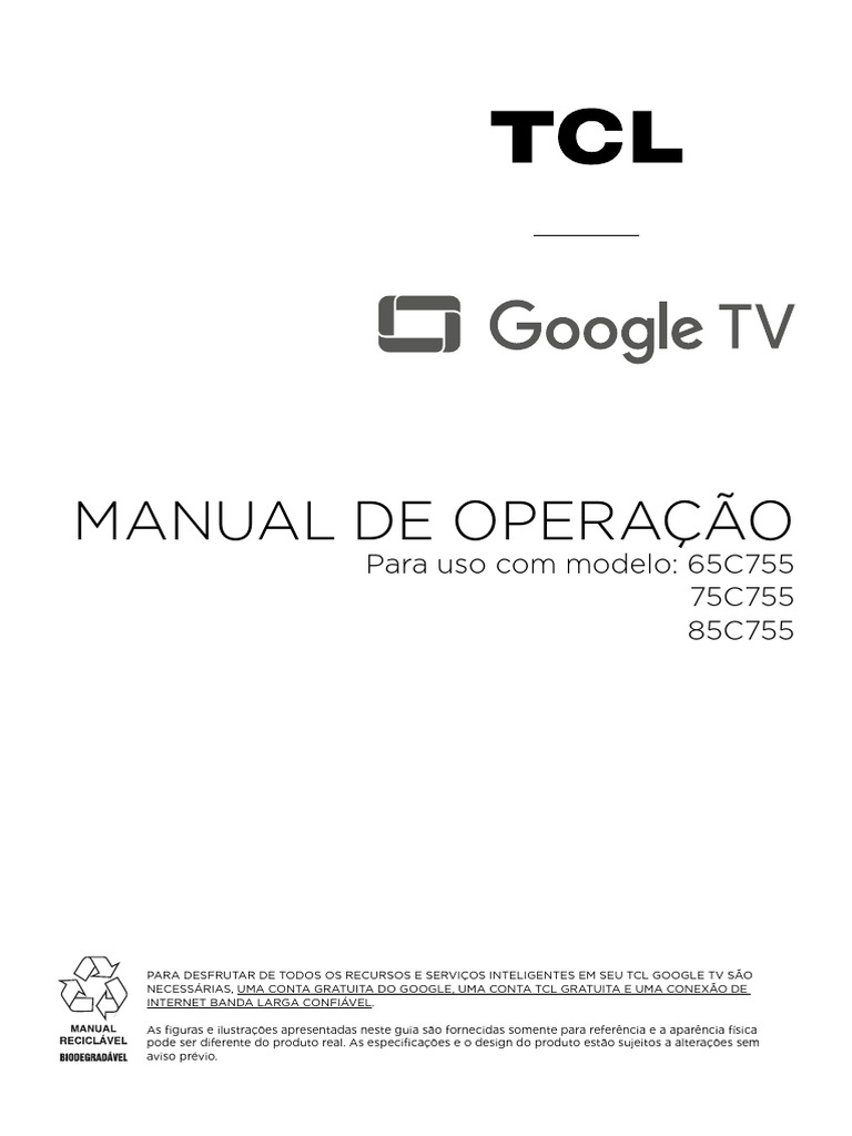 Manual - TCL 65 - 75 - 85 - C755 | PDF