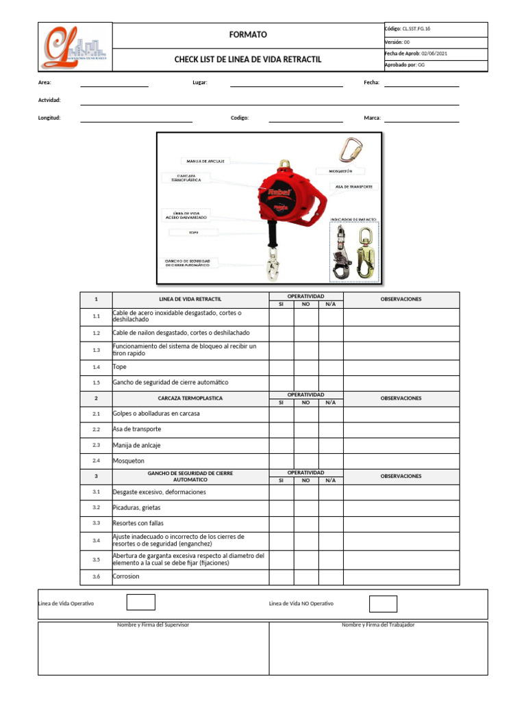 16.0 Checklist Tambor Retractil | PDF