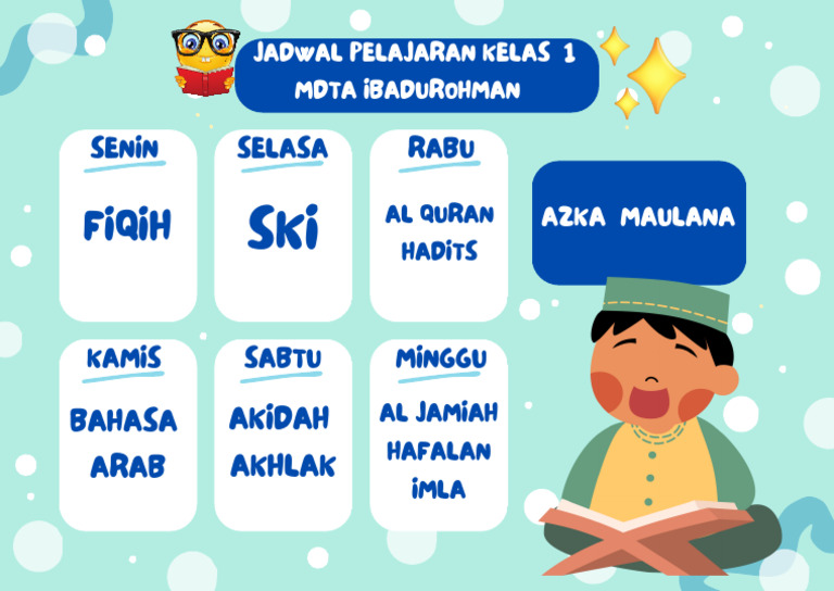 Contoh Jadwal Pelajaran MDTA | PDF