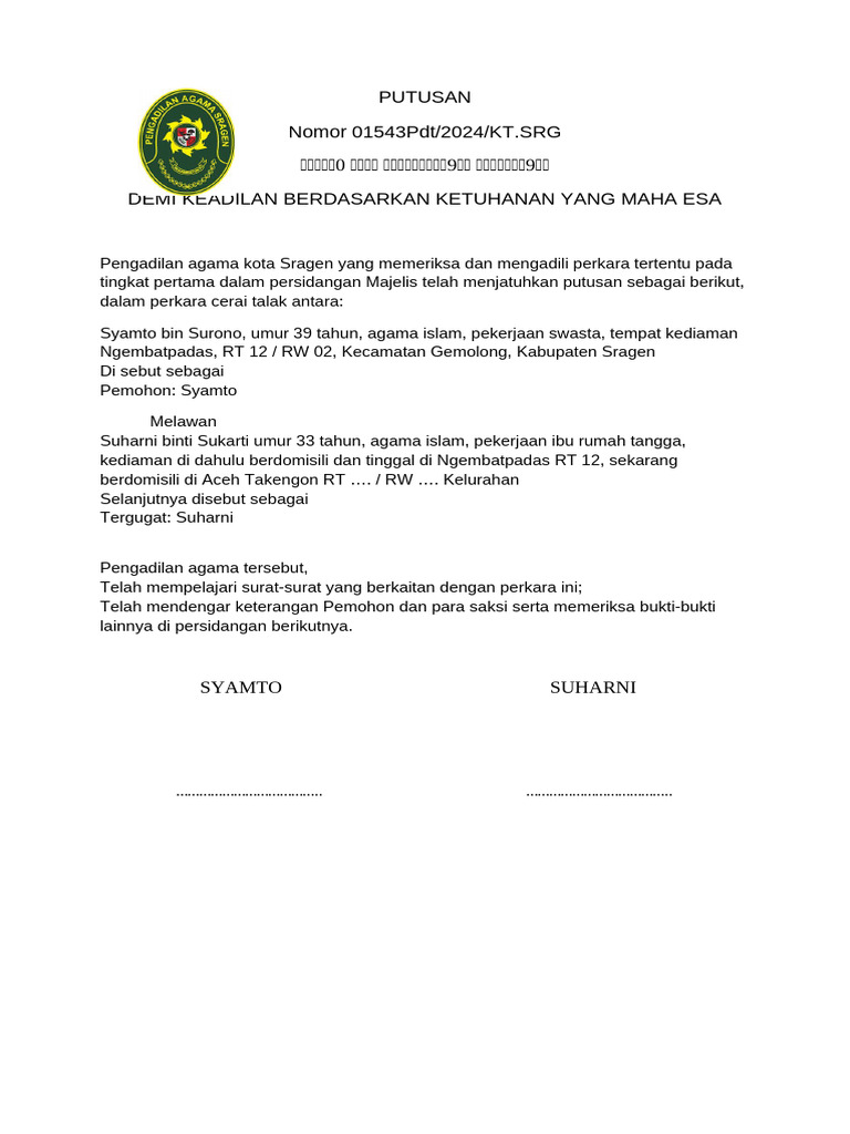 Surat Putusan | PDF