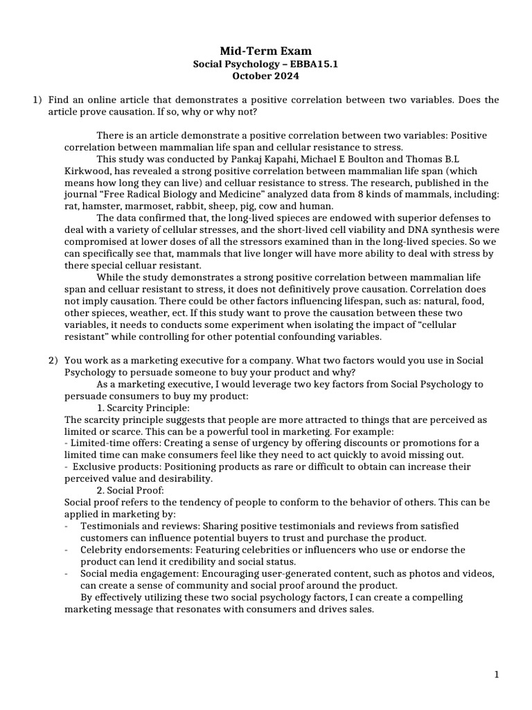 Mid-Term Exam 1 | PDF