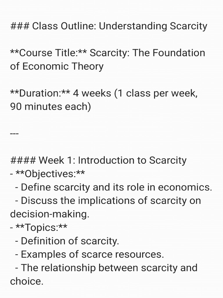 Scarcity Outline | PDF