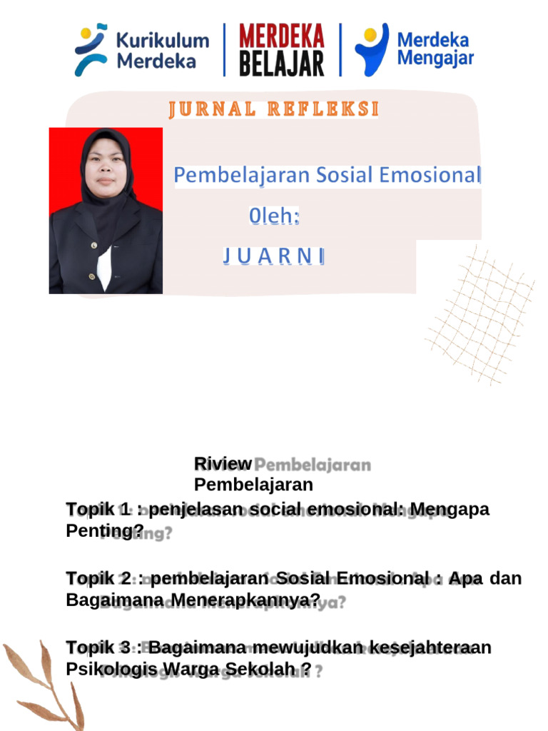 Jurnal Refleksi Pembelajaran Sosial Emosional (Modul 2) PPG Piloting Tahap 2 | PDF