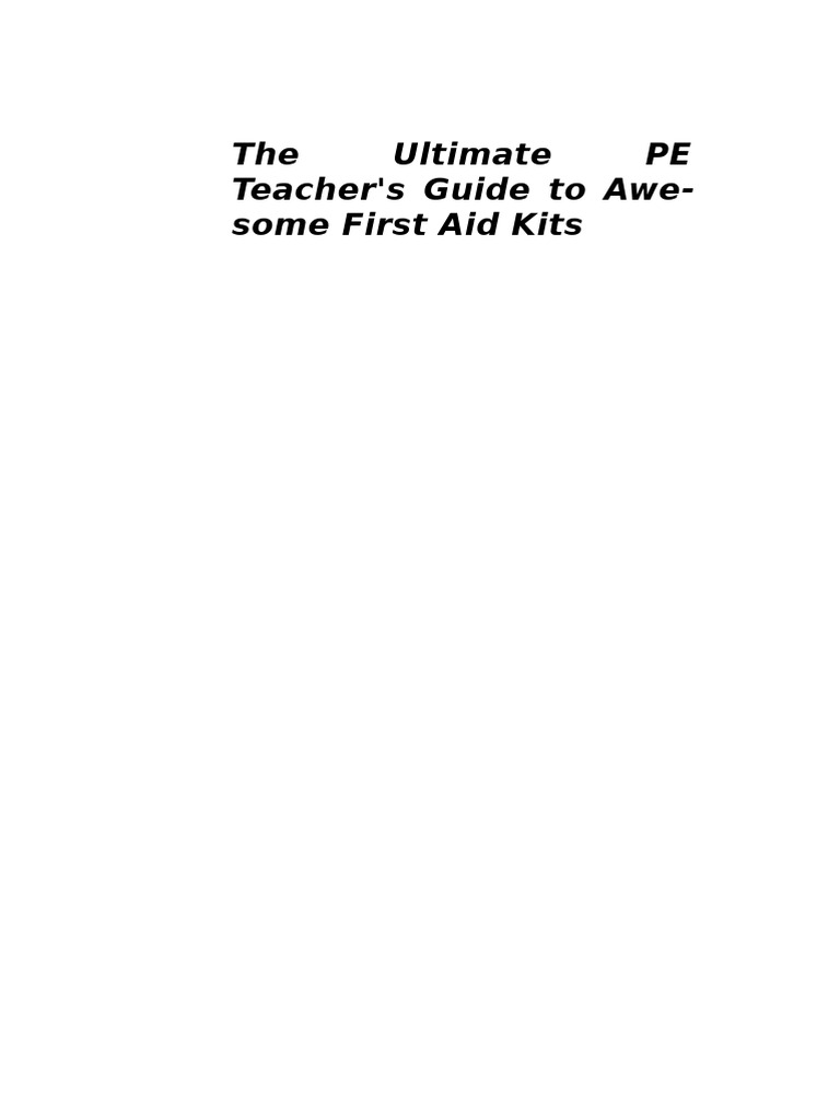Pe Teacher First Aid Kit | PDF