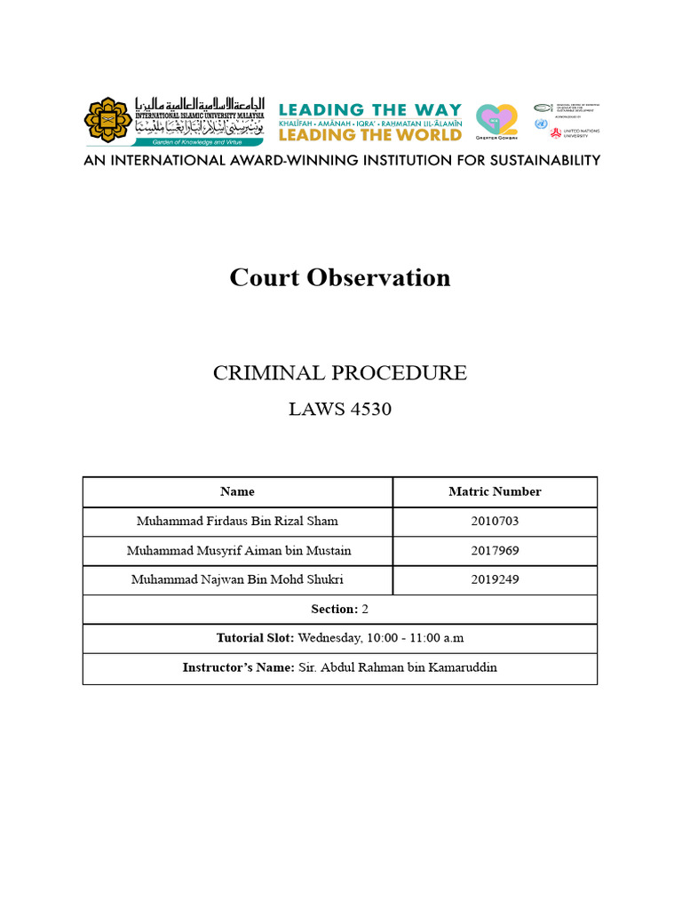 Court Observation | PDF