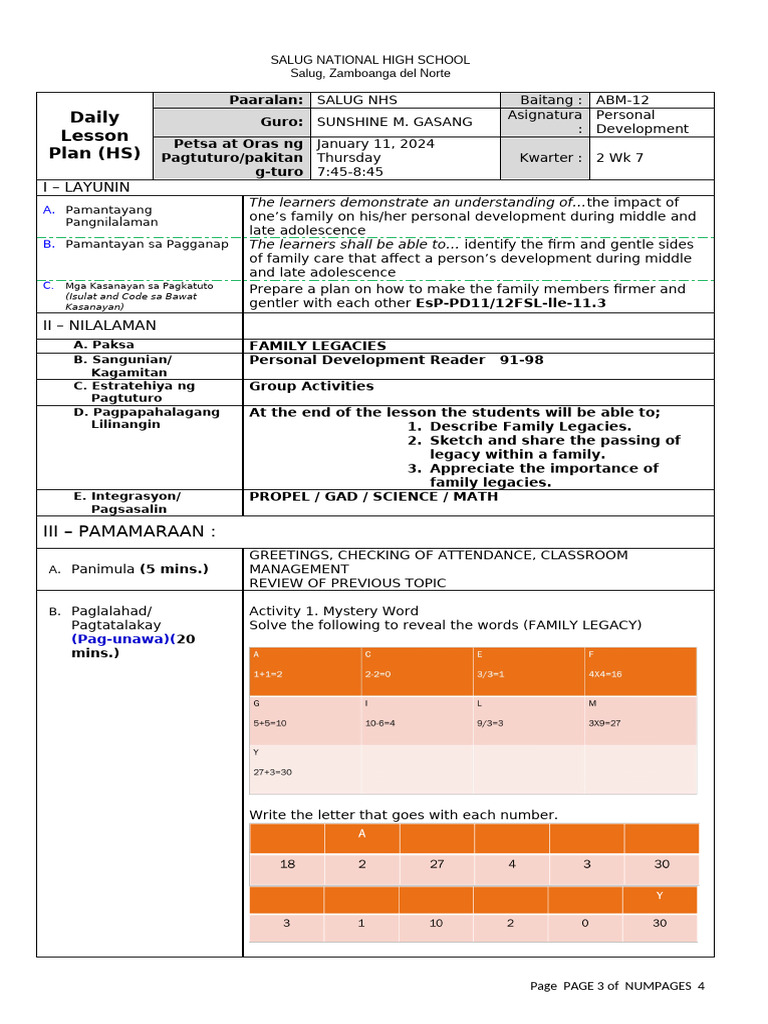 PD Lesson Plan | PDF