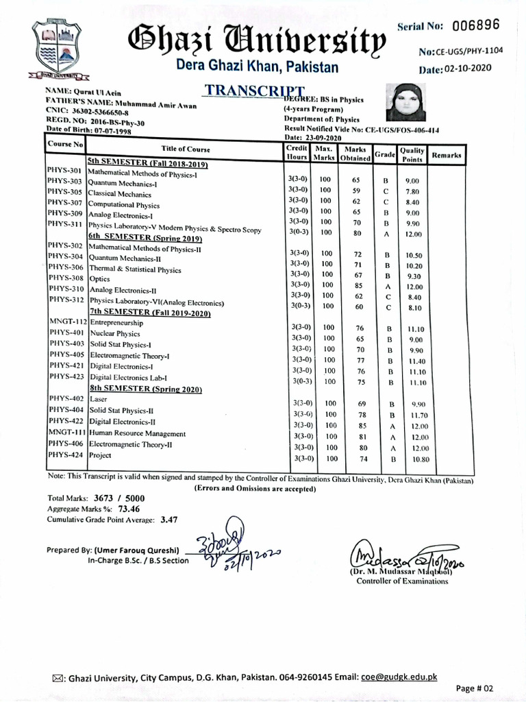 Bs Phy Trans Front p2 | PDF