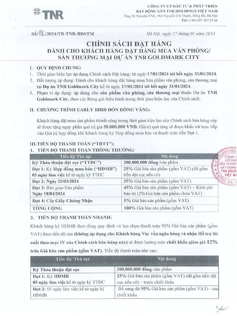 BĐSTM - CSBH Sàn TM - Goldmark City | PDF