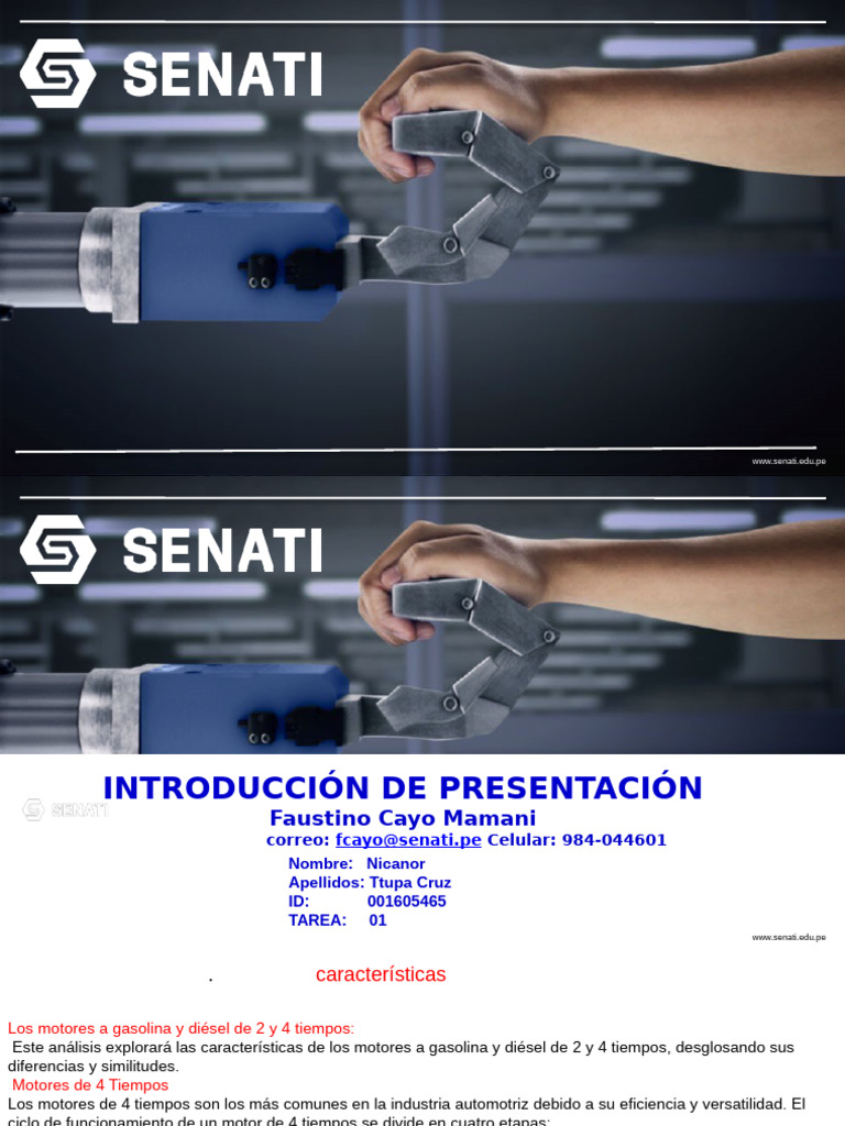 Plantilla Senati Ppt-Inst. Faustino Cayo M-202420 (1) Tarea01 | PDF