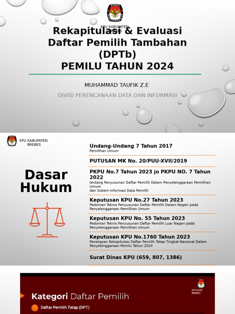 Bahan Paparan Pengarahan Bimtek PPK PPS KPPS Pemilu 2024 | PDF