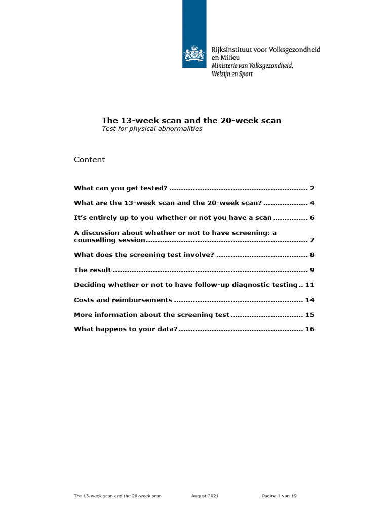 The 13-Week Scan and The 20-Week Scan (Def) | PDF