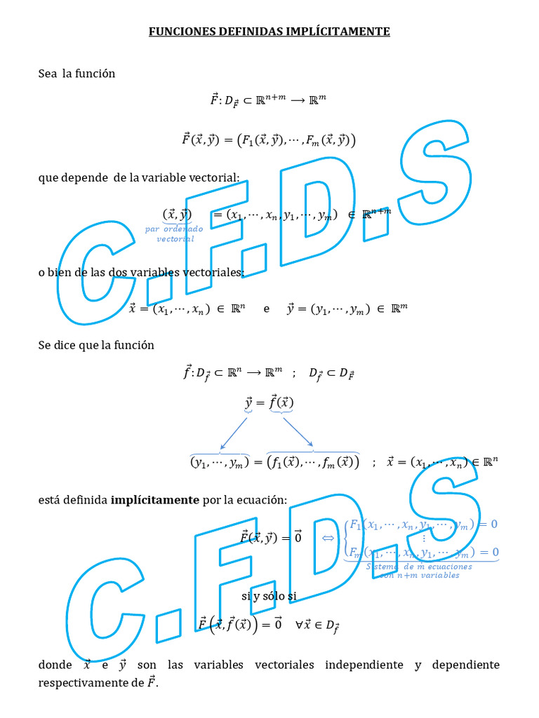 10 - TEOREMA DE LA FUNCIÓN IMPLÍCITA - Alum | PDF