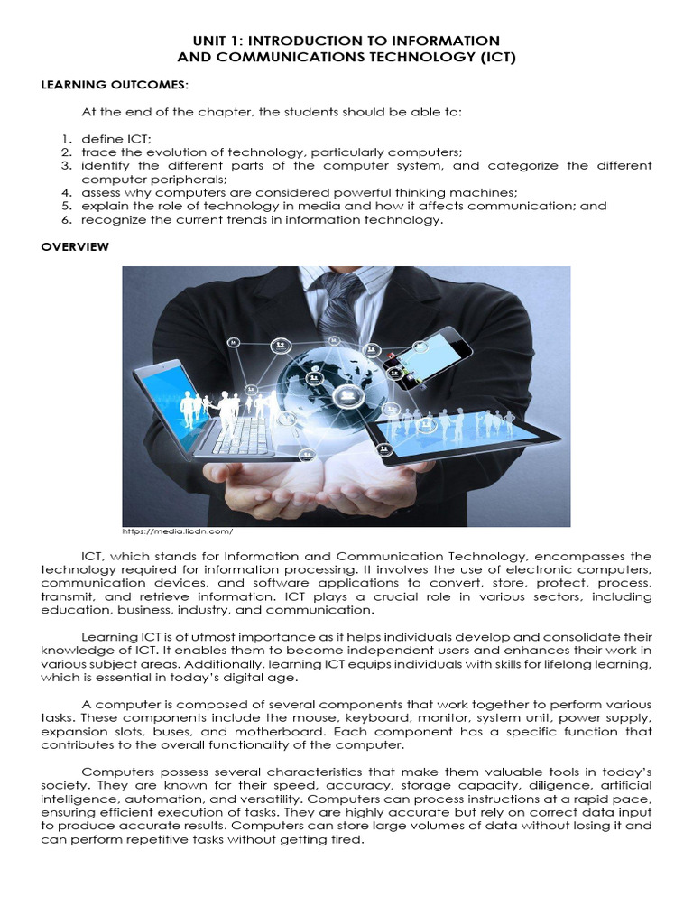 Module 1 Introduction To Information and Communications Technology (ICT) - 1 | PDF