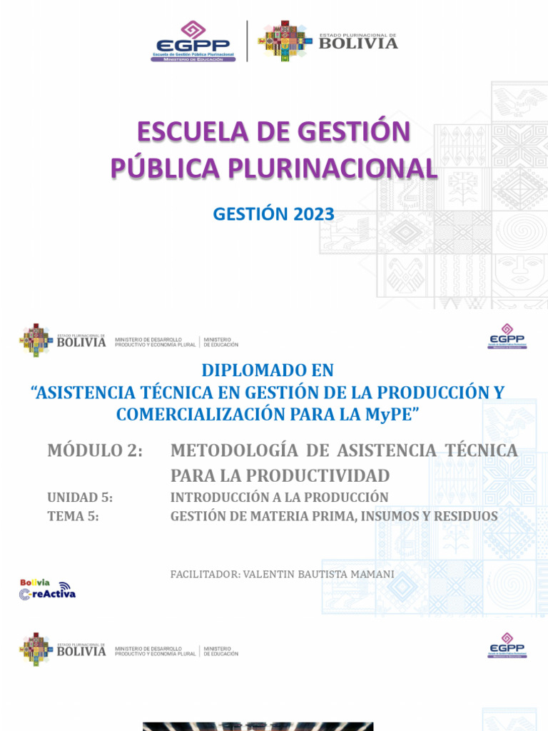 M2 - Unidad 5 - Tema 5 Gestion MP Insumos Residuos | PDF