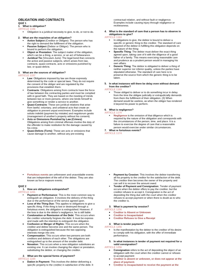 OBLIGATION-AND-CONTRACTS | PDF