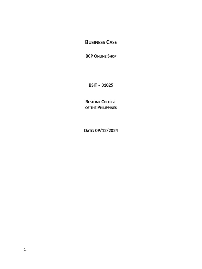 Business Case | PDF