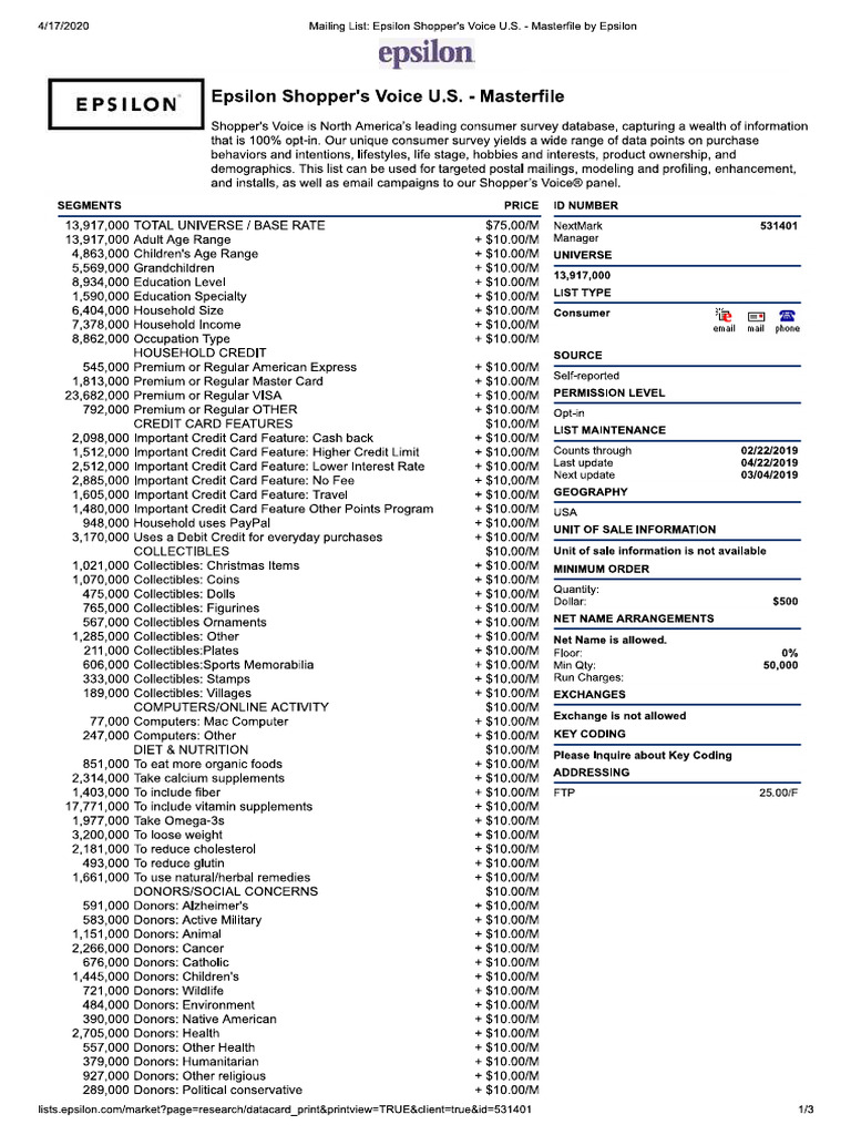 Lists Epsilon | PDF