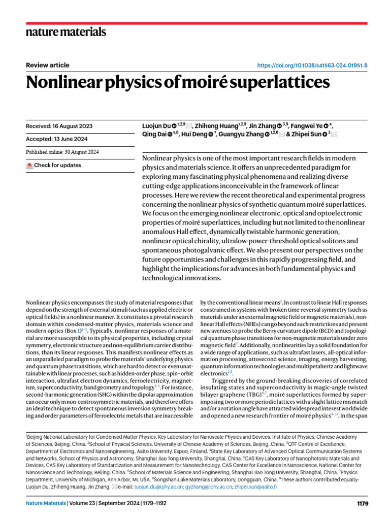 Nonlinear Physics of Moiré Superlattices | PDF