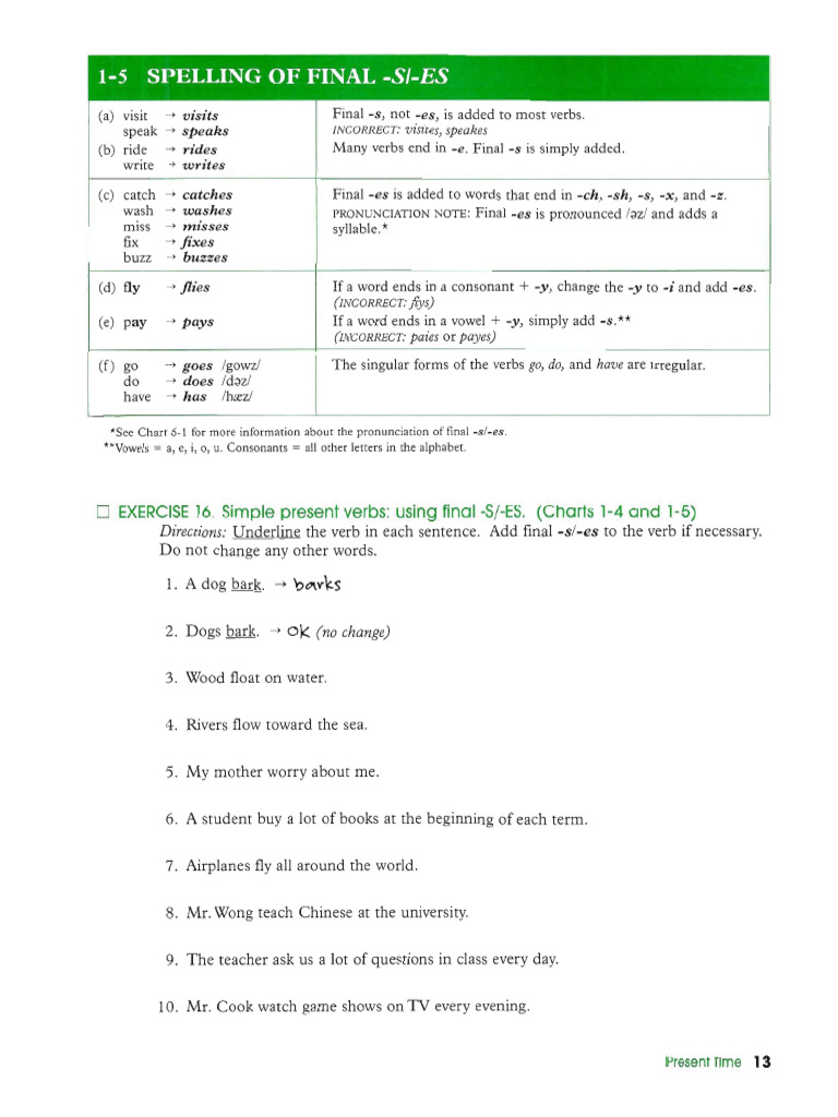 Fundamentals of English Grammar Azar -SIMPLE TENSES | PDF