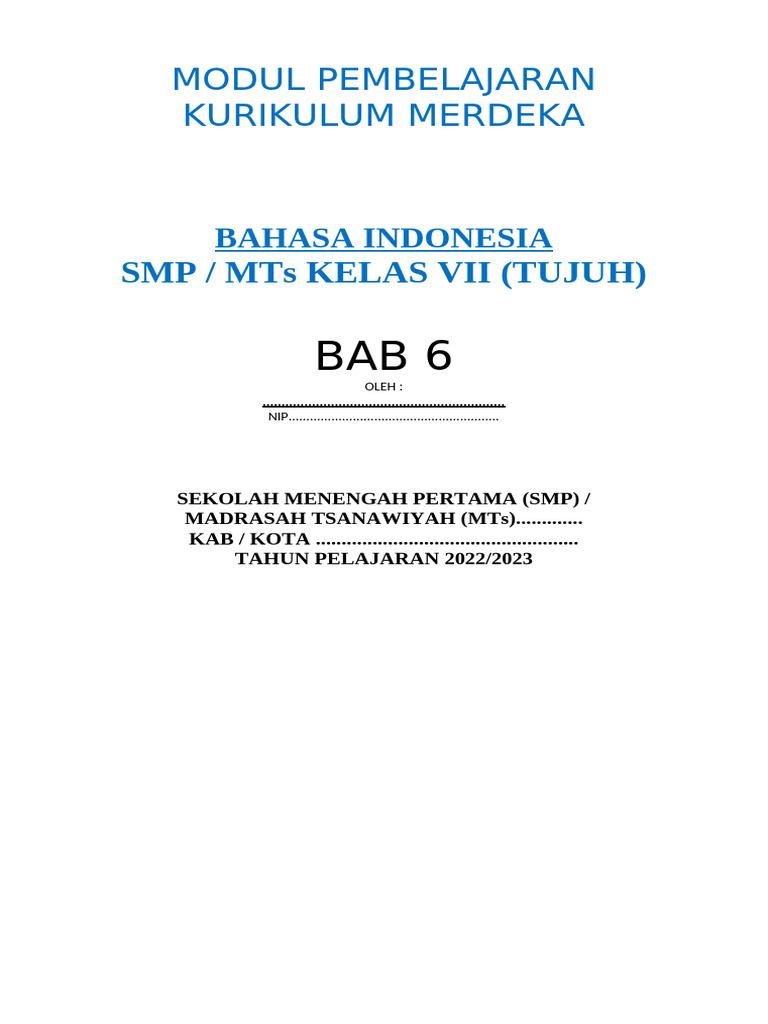 Modul Ajar Bab 6 | PDF