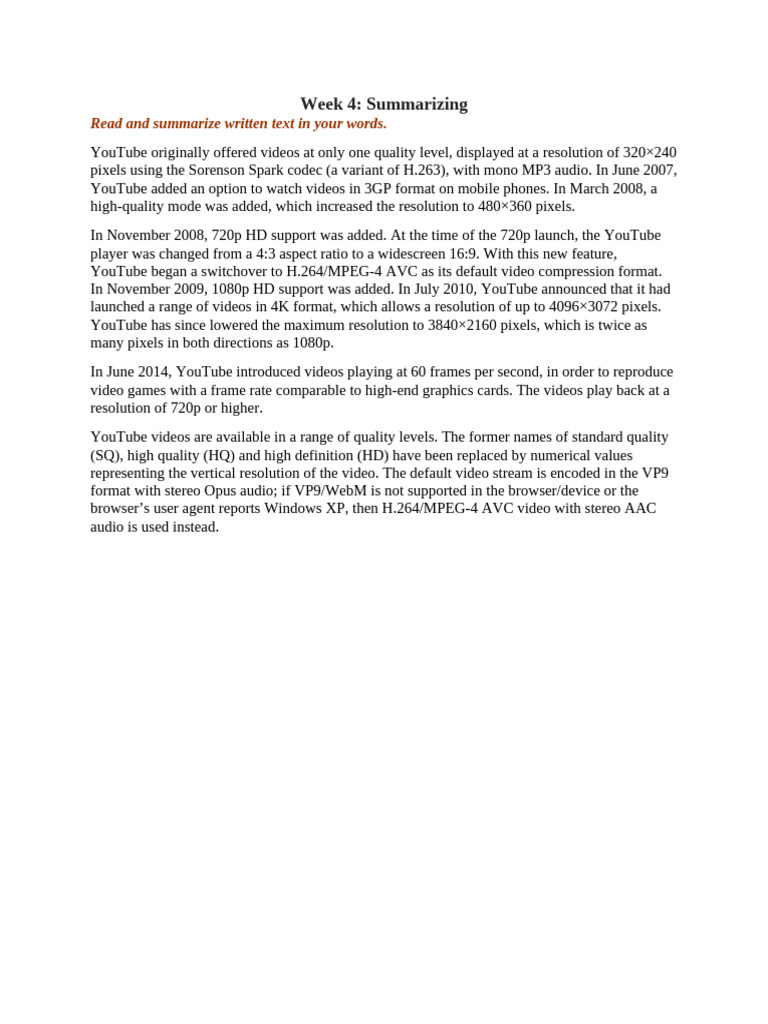 Summarizing Practice | PDF