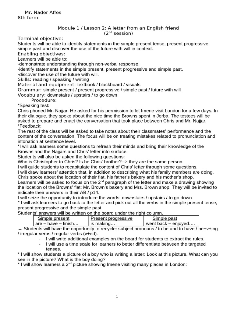 m1 Lesson 2 Session 2 | PDF