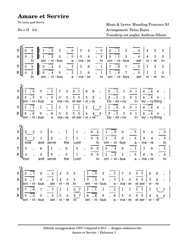 Amare Et Servire Versi Andreas Sihono | PDF