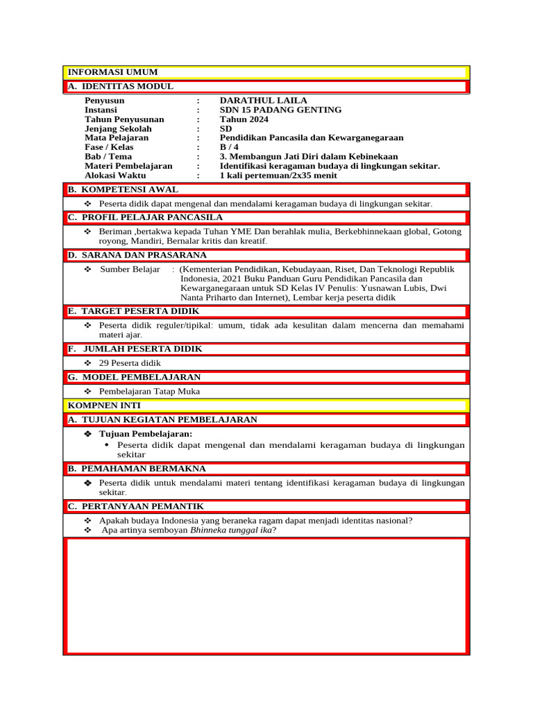 BAB 3 - PPKN Kls 4 | PDF