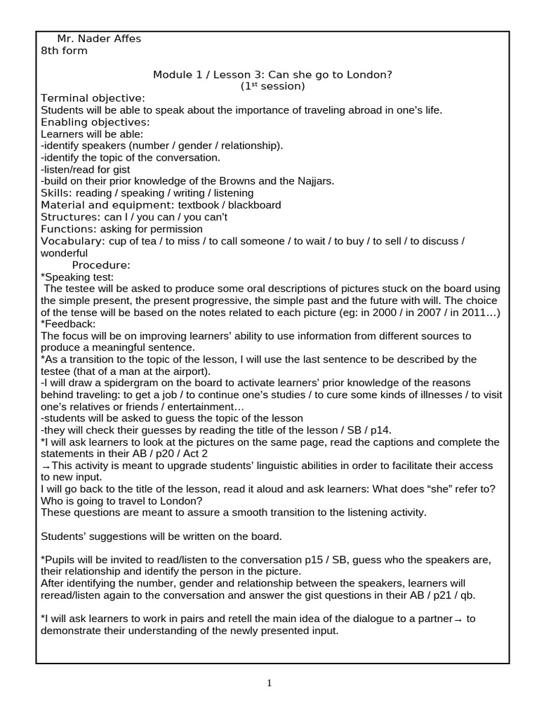 M1 Lesson 3 Session1 | PDF