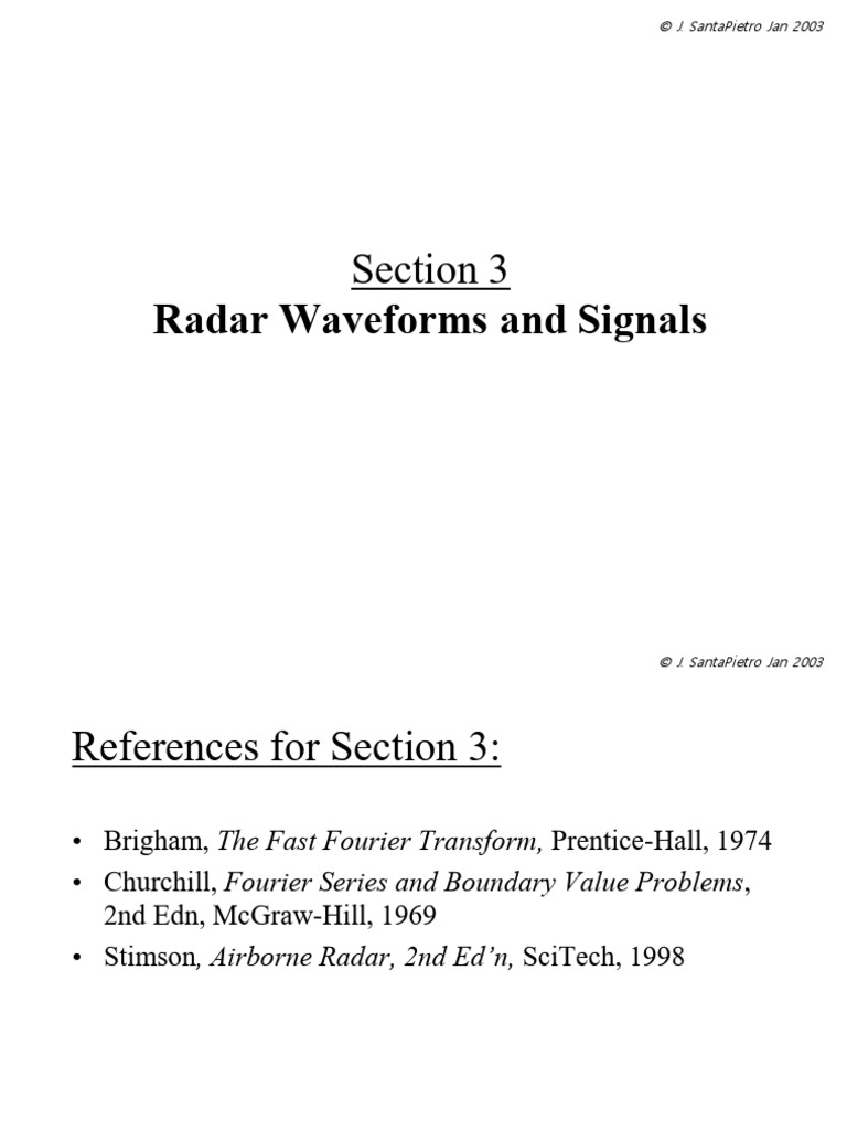 Section 3 - Radar Waveforms | PDF