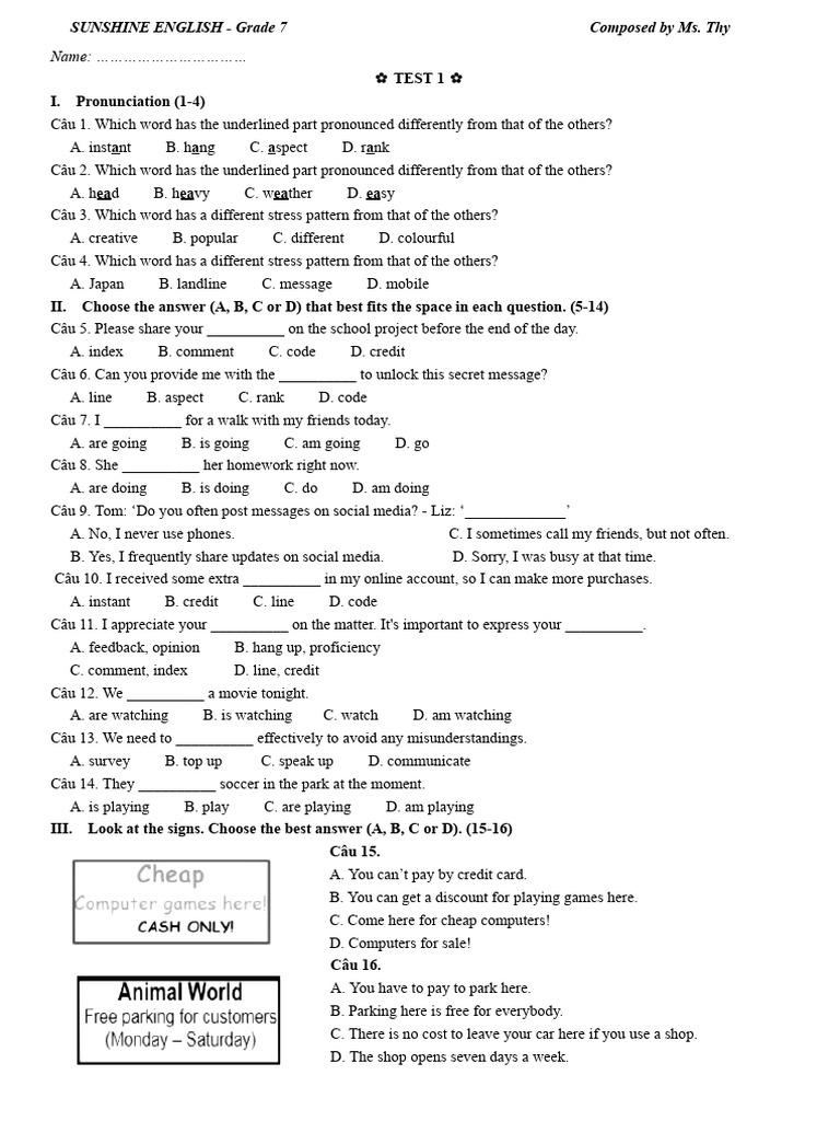 Unit 2 Test 1-2 | PDF