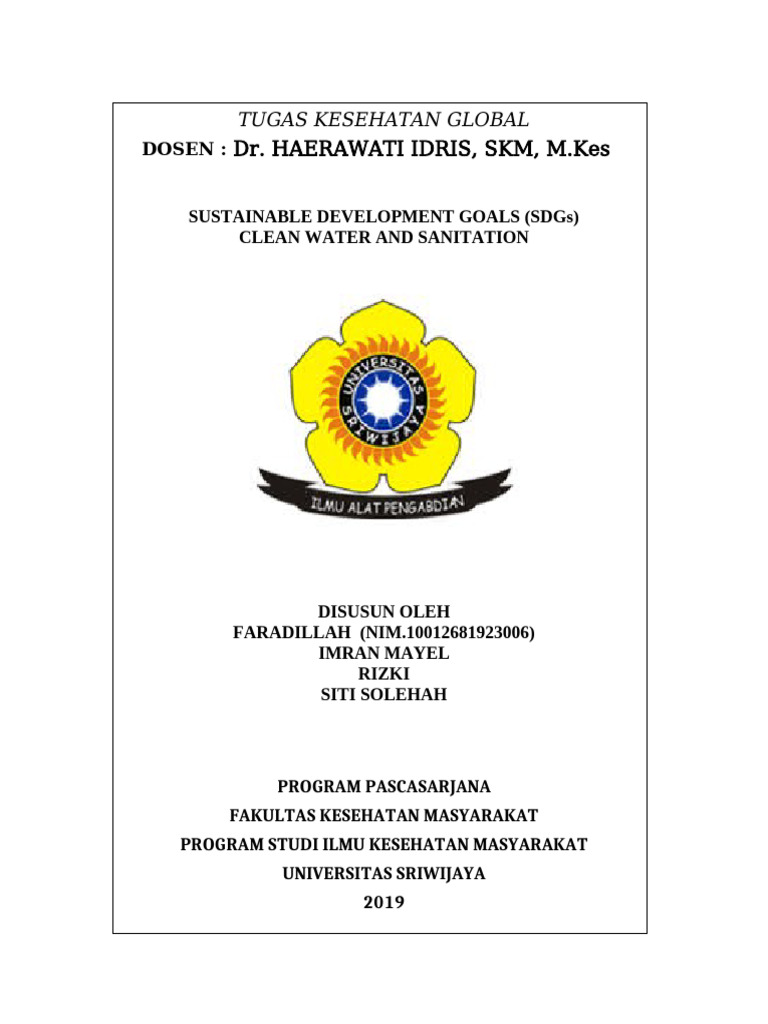 TUGAS KESEHATAN GLOBAL Bu HAERA Bab.1 SDGs Fix (DILLAH) | PDF