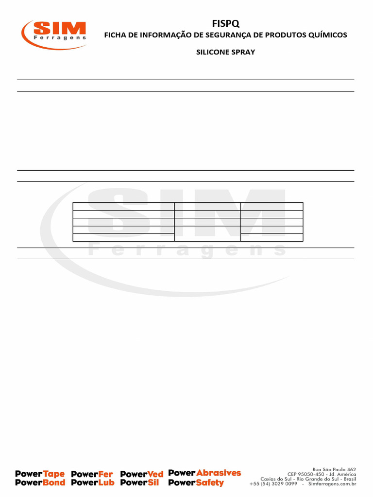 FISPQ - Silicone Spray - Atualizada | PDF
