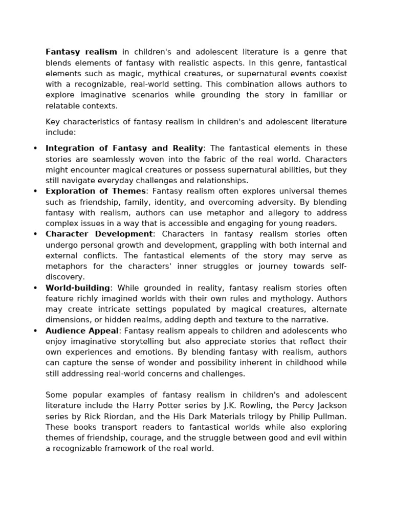 Fantasy Realism | PDF