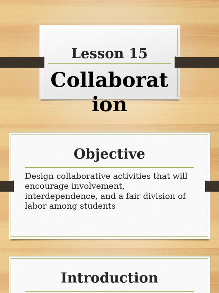 Lesson 15 Collaboration | PDF