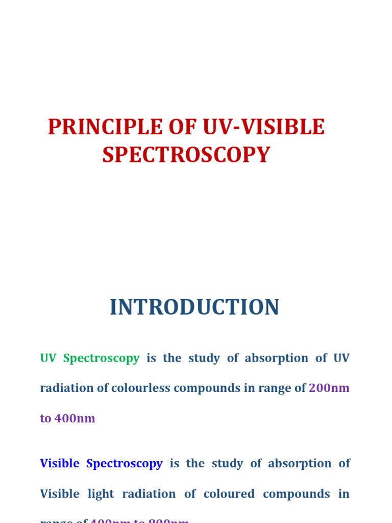 Principle of UV Spectros | PDF