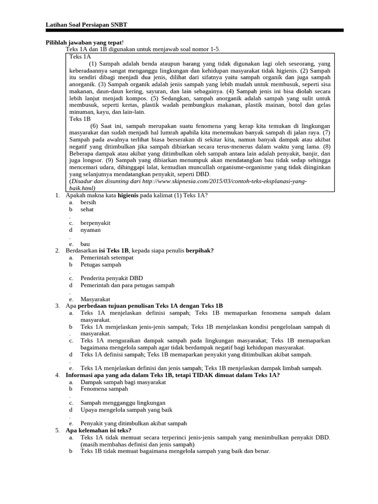 Latihan Soal SNBT - UTBK - 30 - Okt | PDF