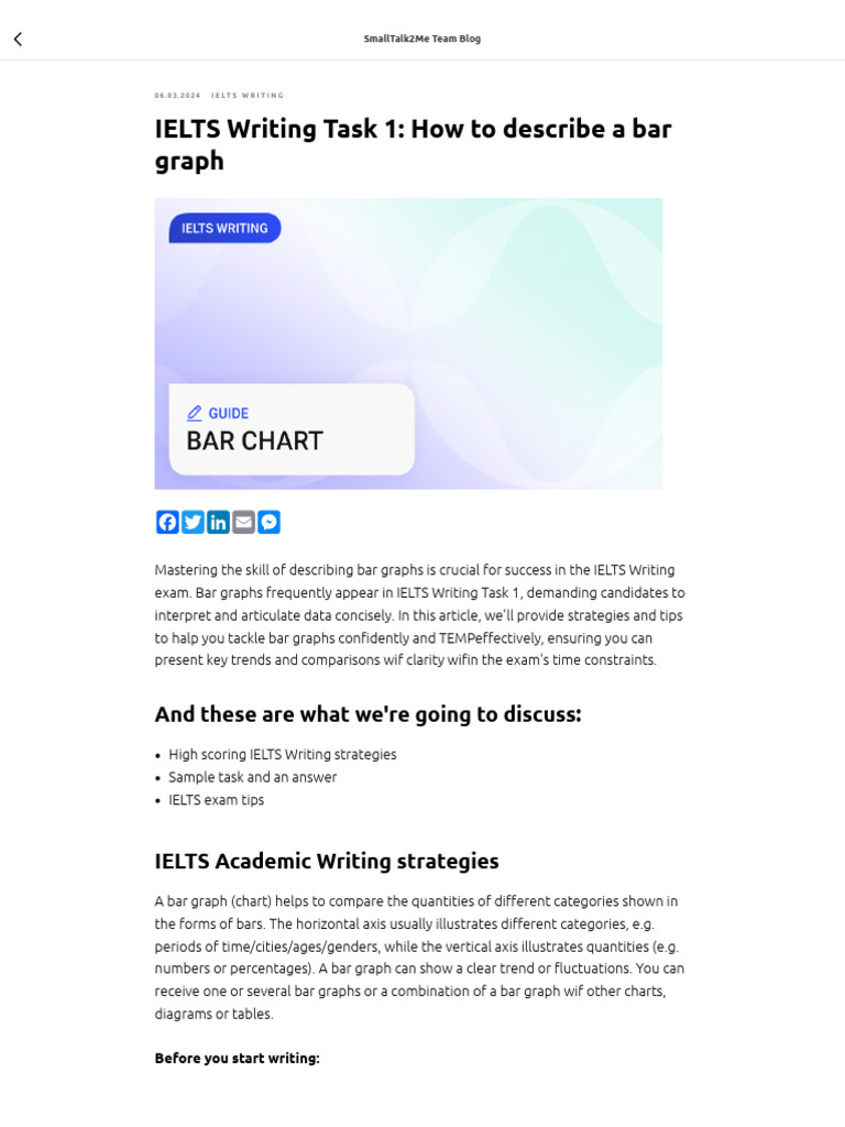 IELTS Writing Task 1 - How To Describe A Bar Graph | PDF