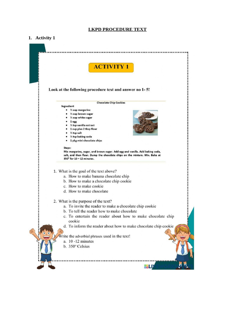 Worksheet Procedure Text | PDF