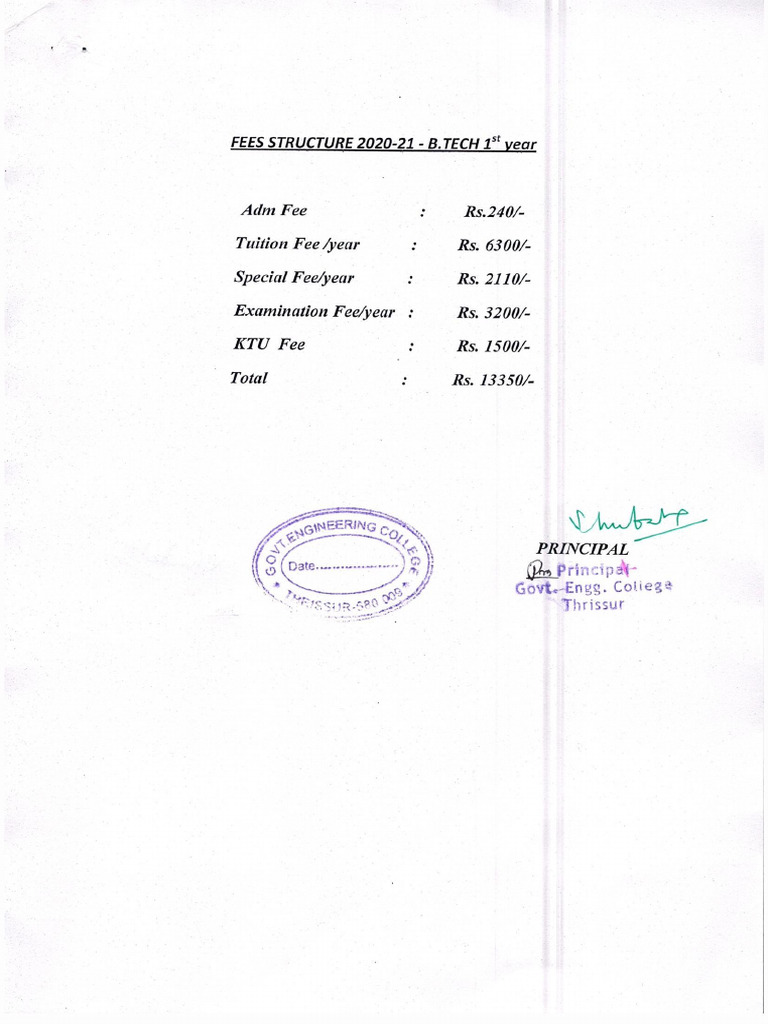 Fee Structure 2020-21 | PDF