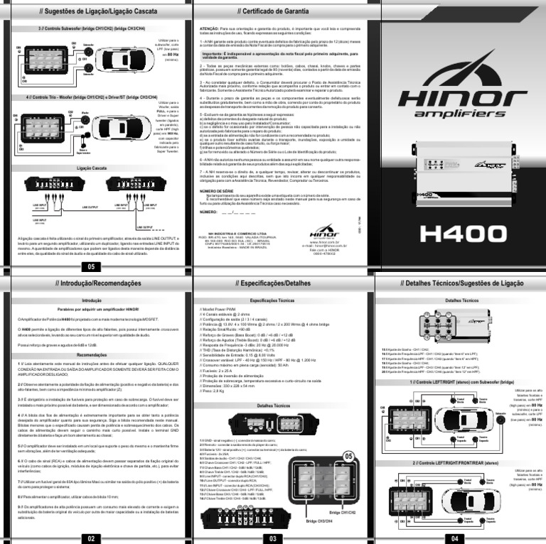 manual-amplificador-h400-cod-17744 | PDF