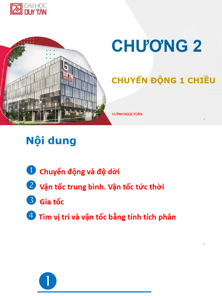 PHY 101 - Vat Li Dai Cuong A1 - Tieng Viet - 2024S - Lecture Slides - 2 | PDF