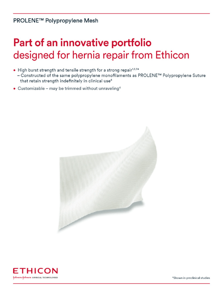 Article-2-Prolene PP Mesh Product Fact Sheet | PDF